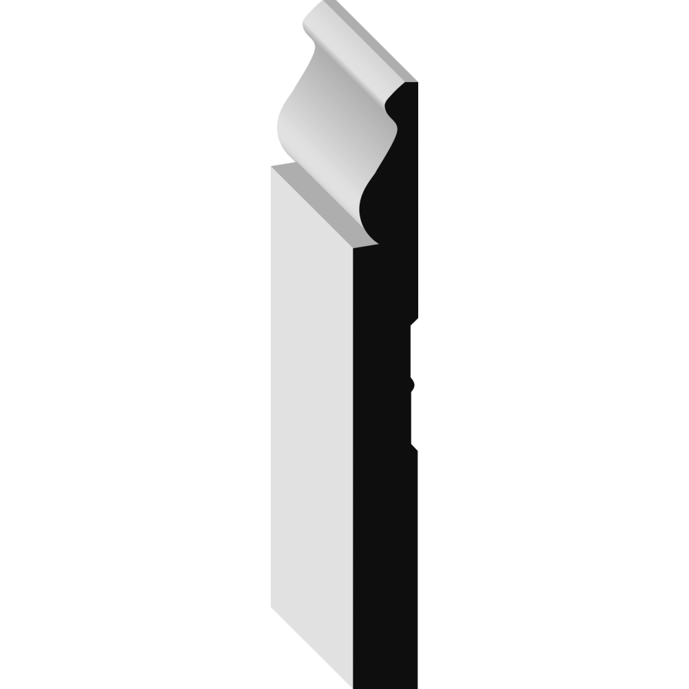 1/2" x 7-1/4" x 16' Primed Ultralite MDF Baseboard - 1394282