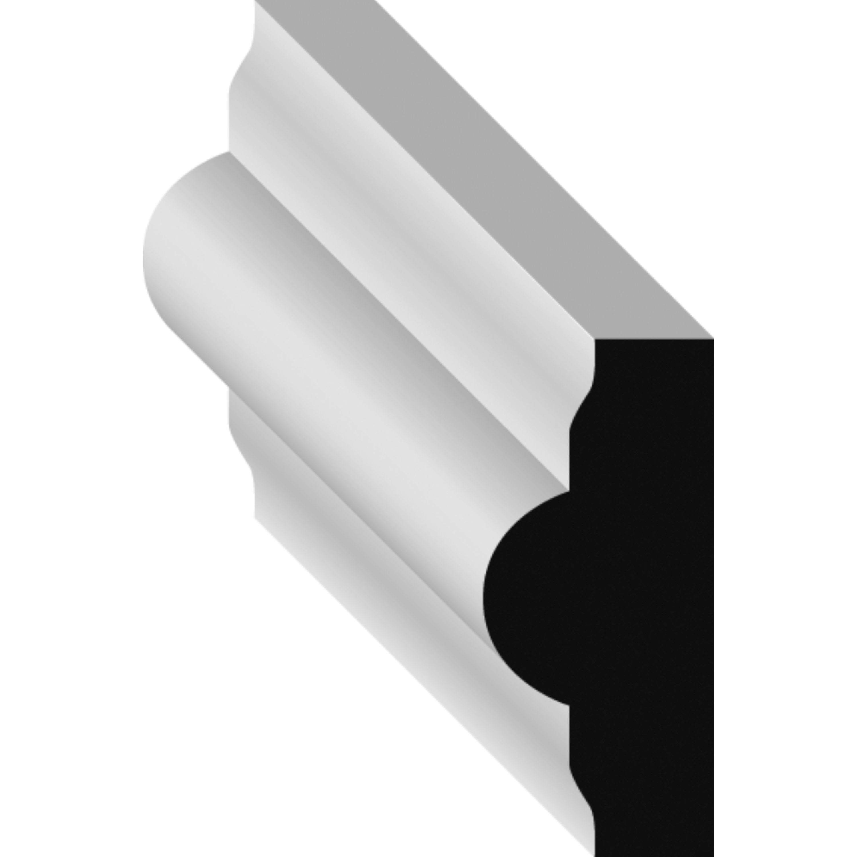1/2" x 1-1/8" x 12' Primed MDF Panel Mould - 1319200