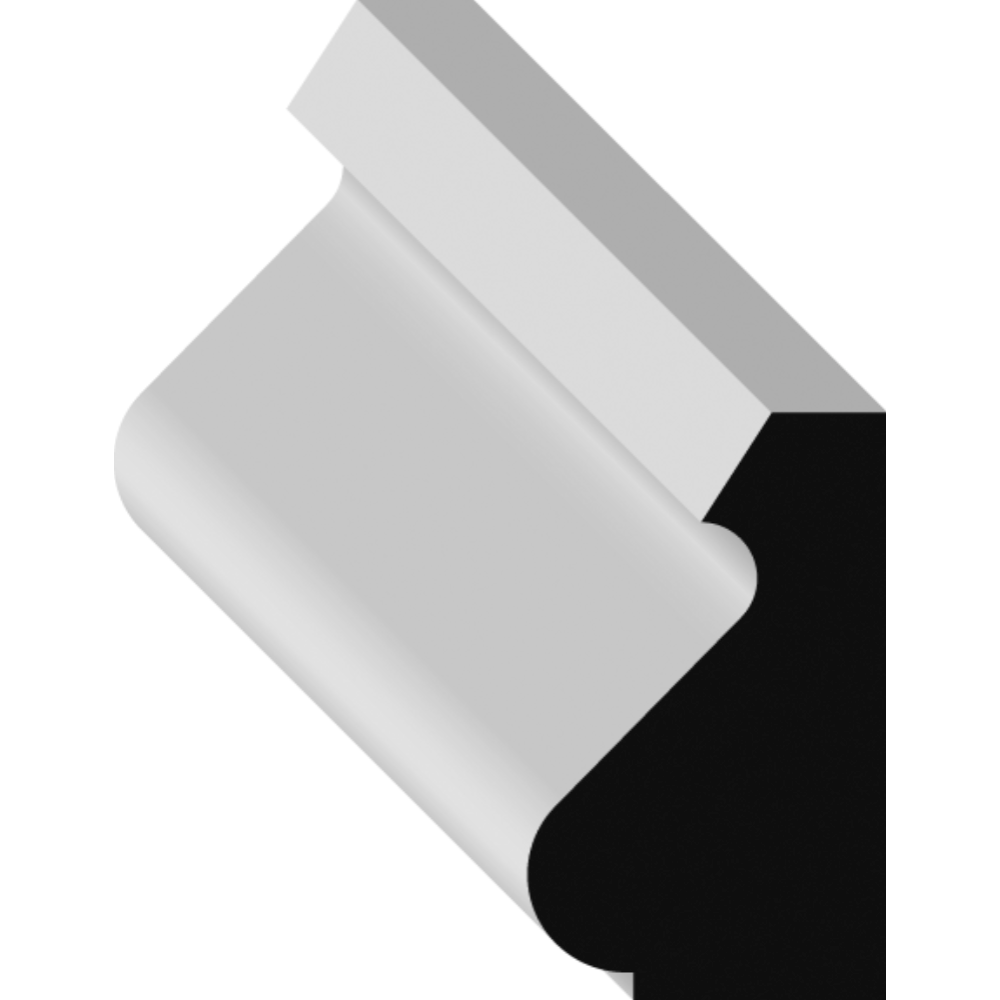 11/16" x 1-1/8" x 16' Primed Fingerjoint Pine Base Cap - 1461941