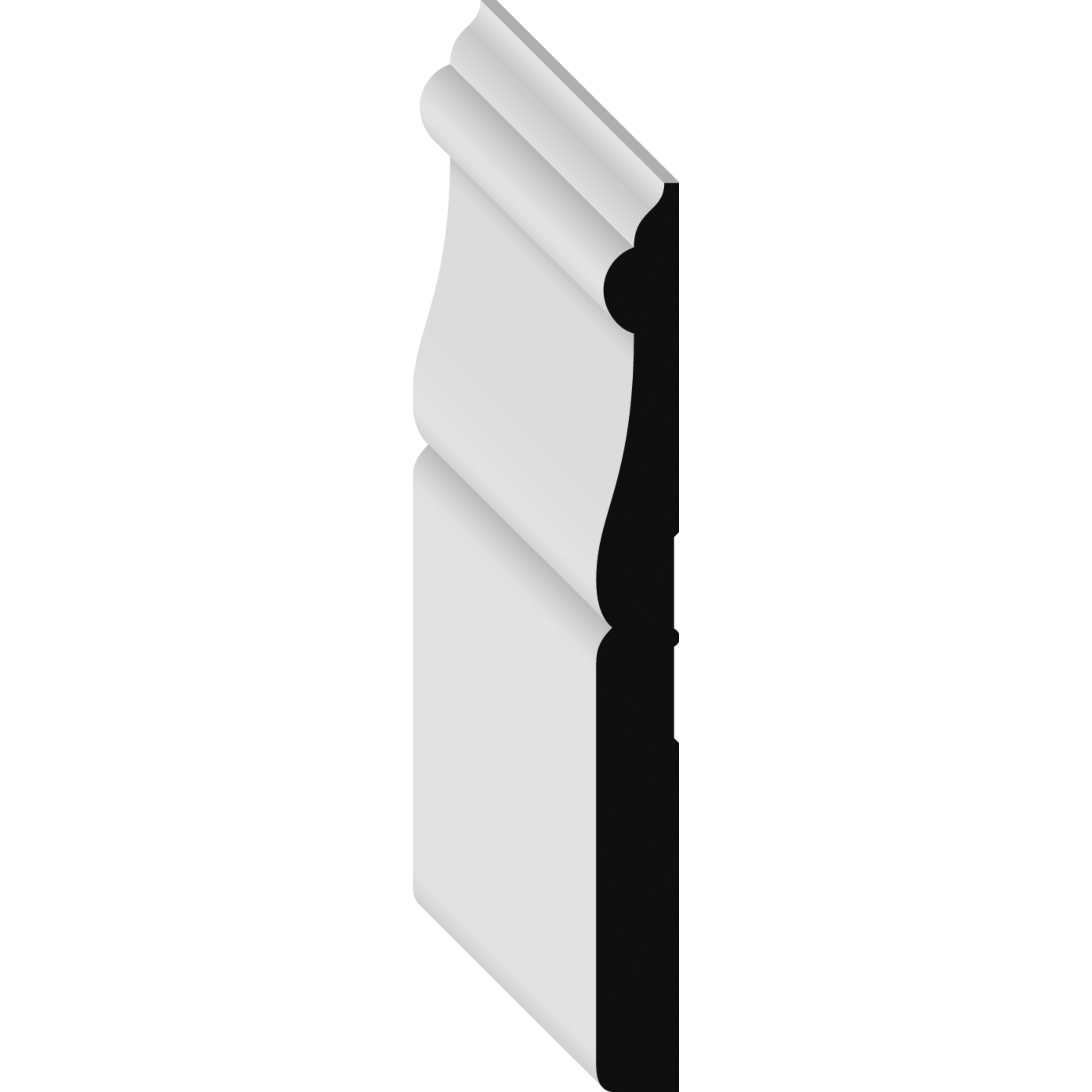 3/8" x 3-7/8" x 16' Primed MDF Baseboard - 1341835