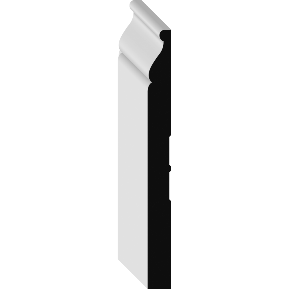 9/16" x 7-1/4" x 16' Primed MDF Baseboard - 1521489