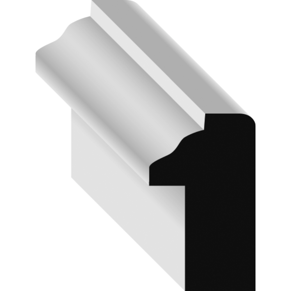 3/4" x 1-1/4" x 16' Primed Fingerjoint Pine Back Band - 1544557