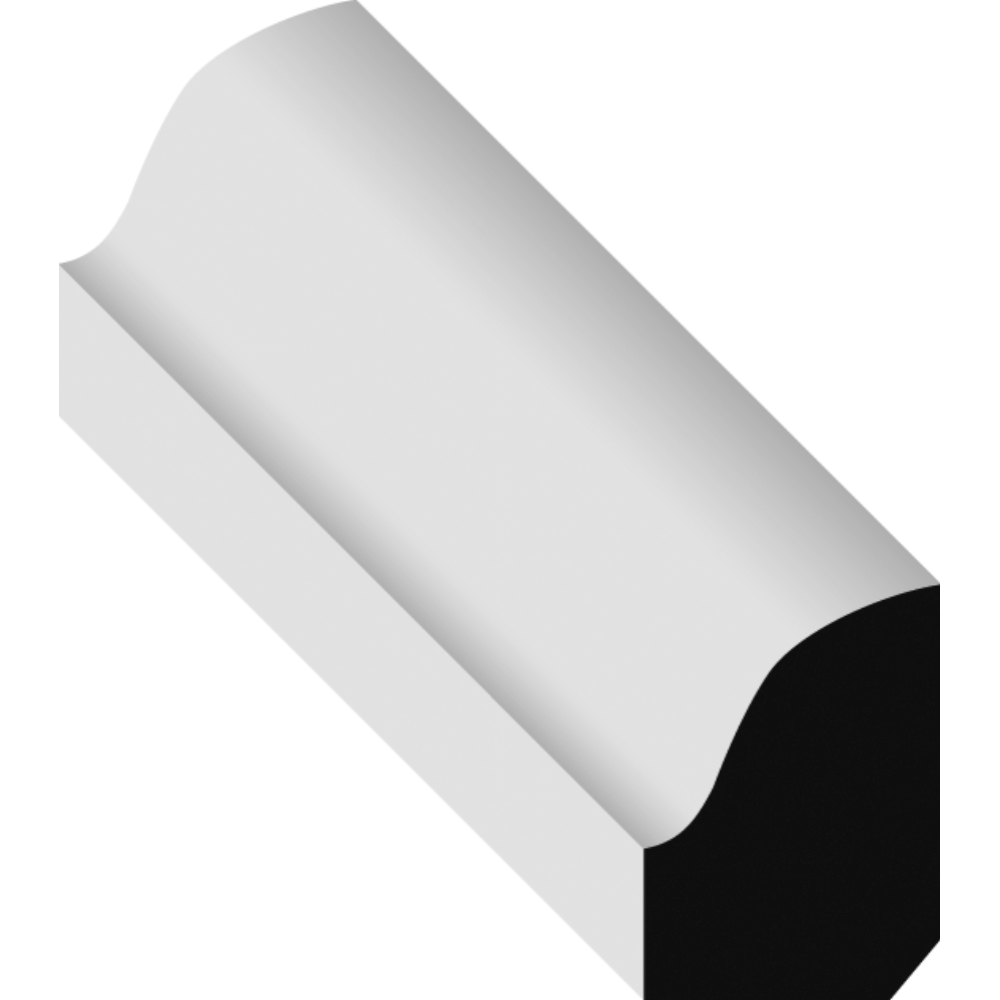 7/16" x 11/16" x 16' Primed Fingerjoint Pine Base Shoe - 1382495