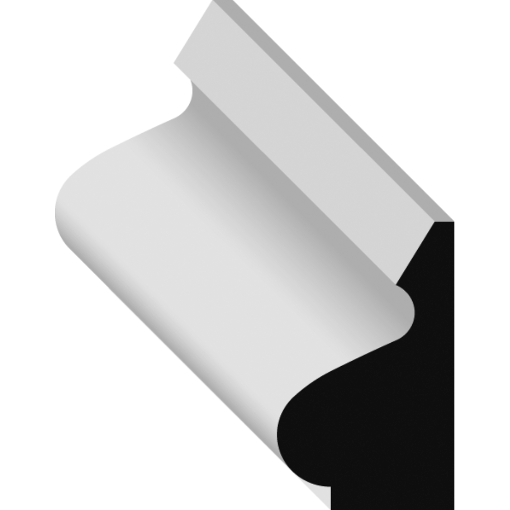 11/16" x 1-1/8" x 16' White PVC Base Cap - 1382561