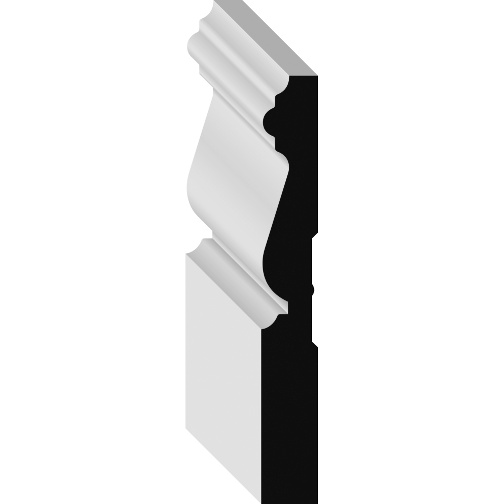 1/2" x 4-1/4" x 16' Primed MDF Baseboard - 1566943