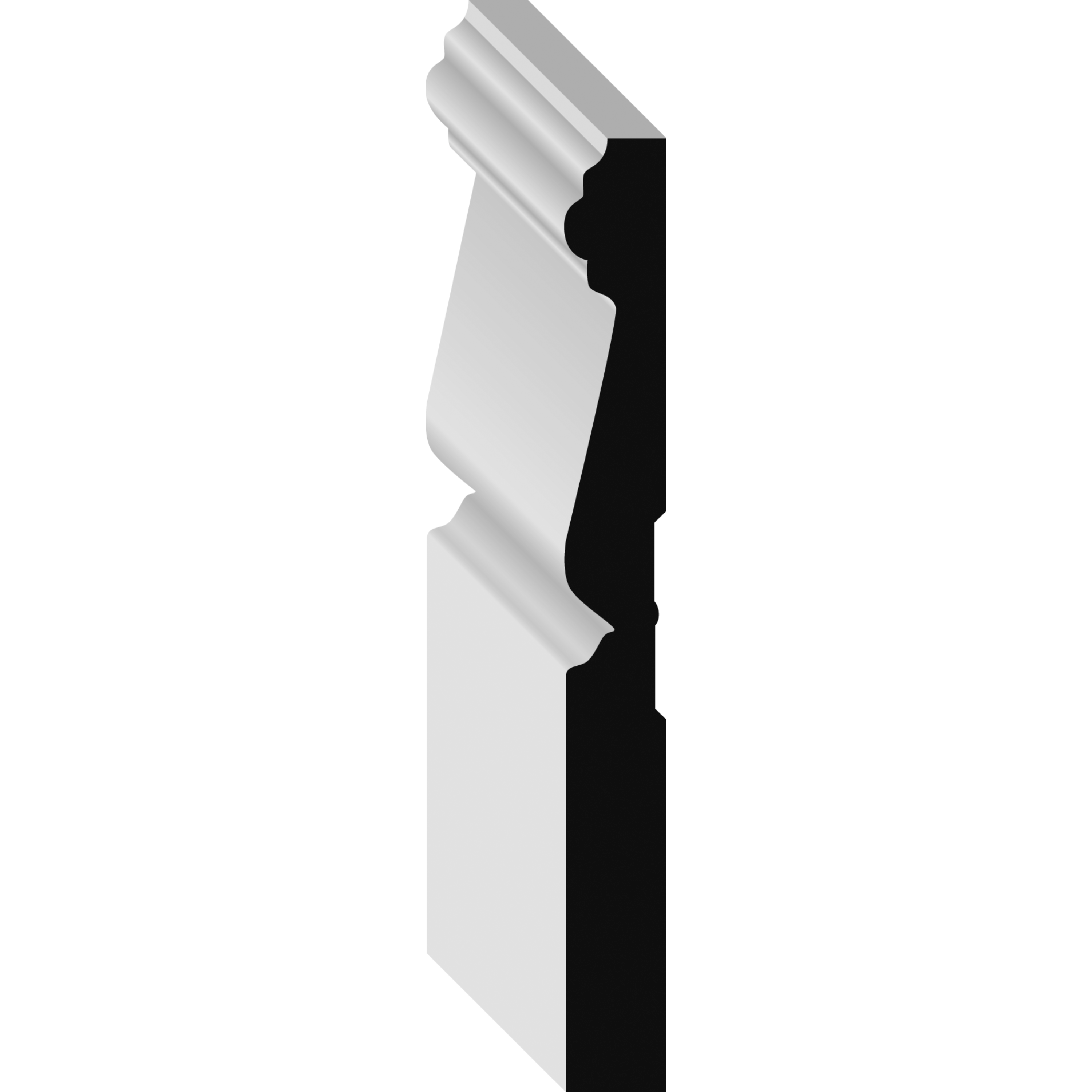 19 32 X 5 1 4 X 12 Primed MDF Baseboard 1002283