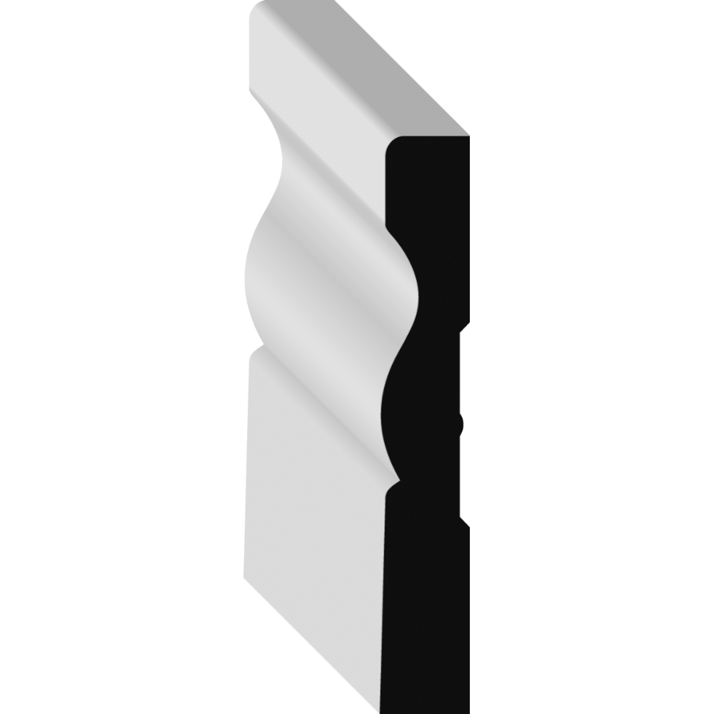 1/2" x 3-3/16" x 16' Primed Ultralite MDF Baseboard - 1567014