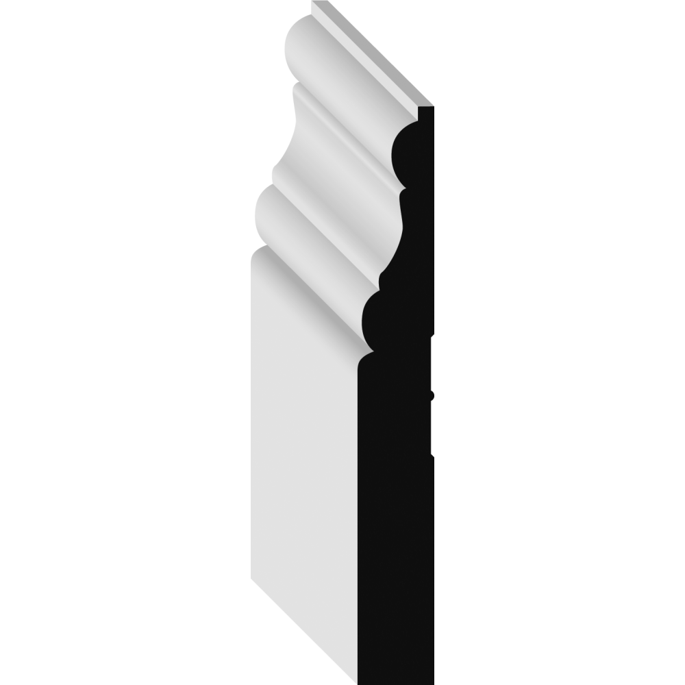 9/16" x 4-1/4" Primed Fingerjoint Pine Baseboard - 1626521