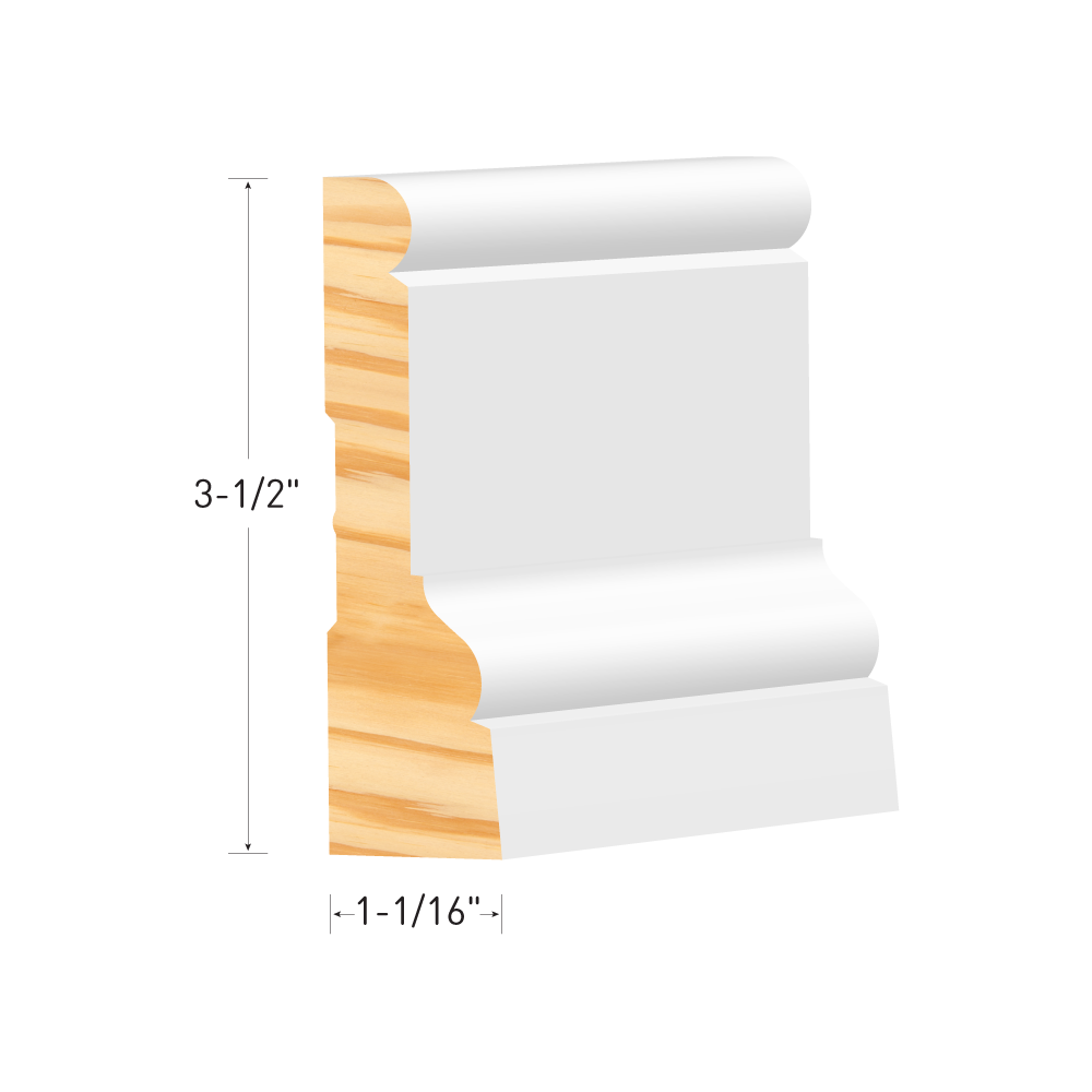 1 1 16 X 3 1 2 X 16 Primed Fingerjoint Pine Casing 1383101