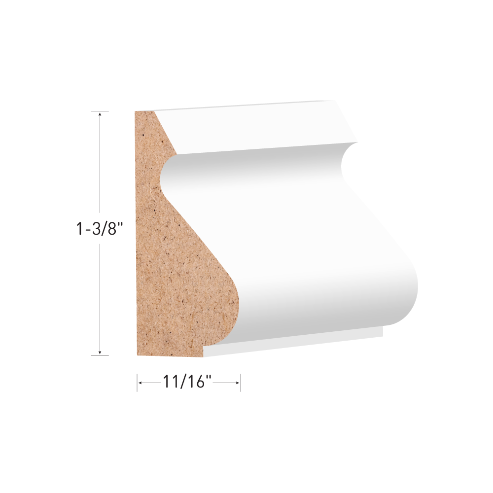 11 16 X 1 3 8 X 16 Primed MDF Base Cap 1382555