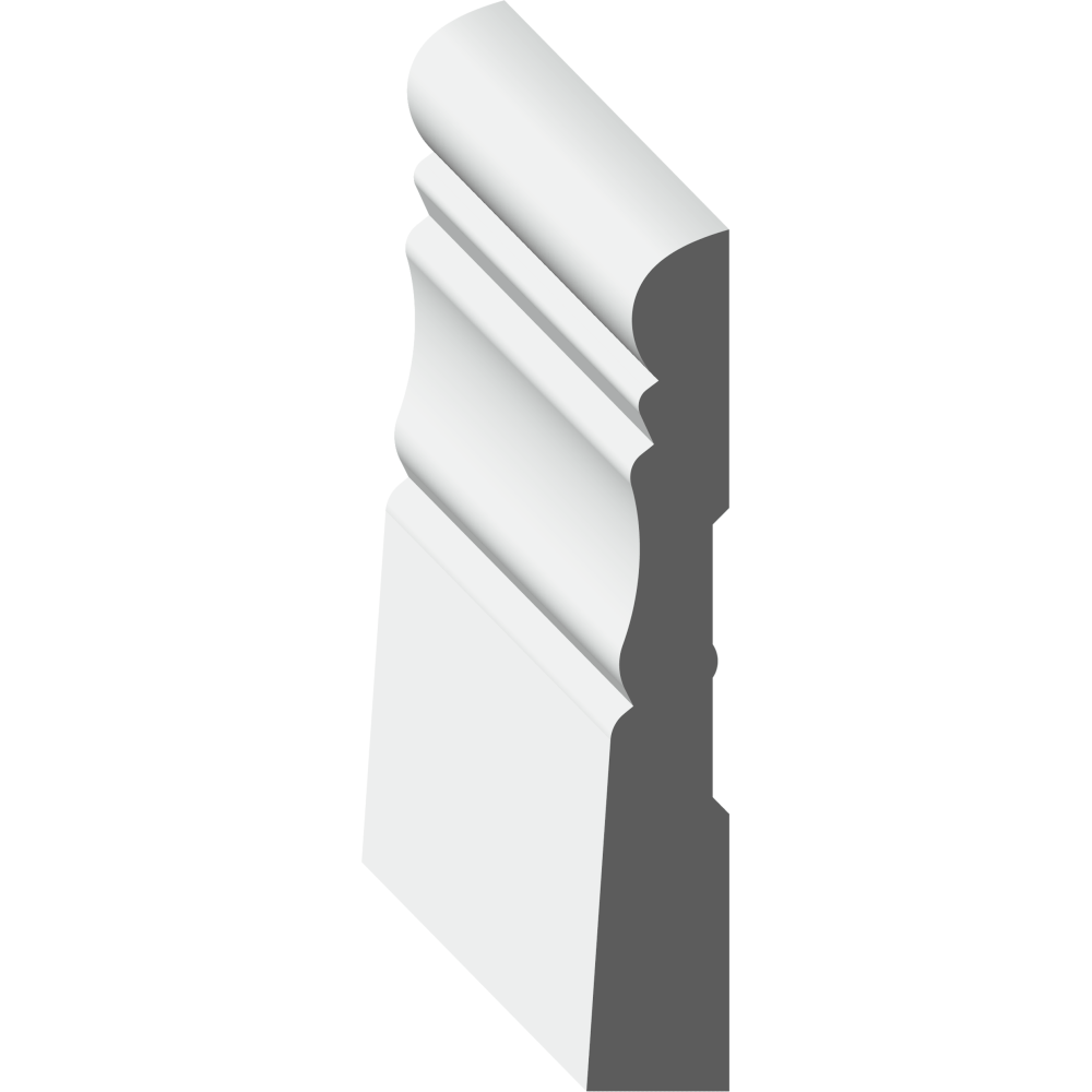 Zócalo de pino con unión dentada natural/bruta - 16' x 3-1/4" x 9/16 ...